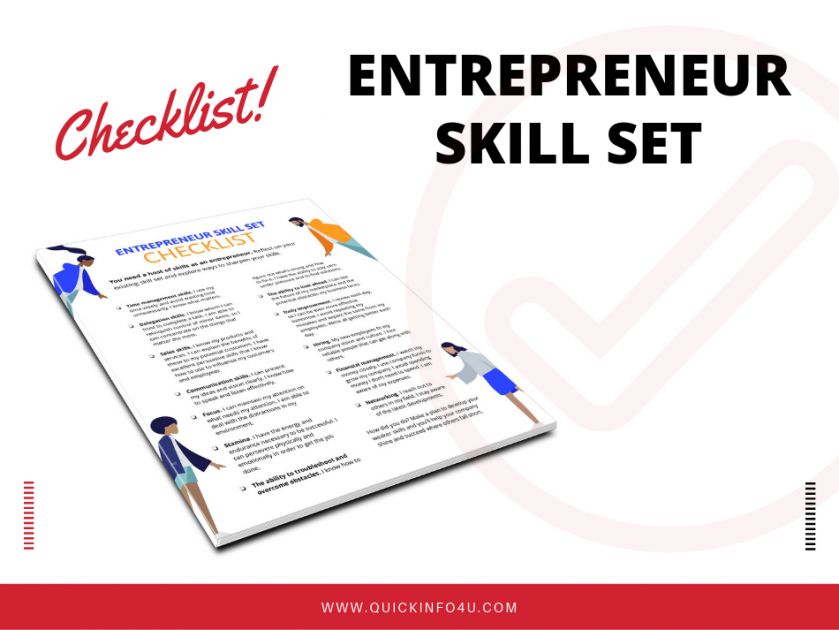 Entrepreneur Skills Set Checklist - Quick Info 4U